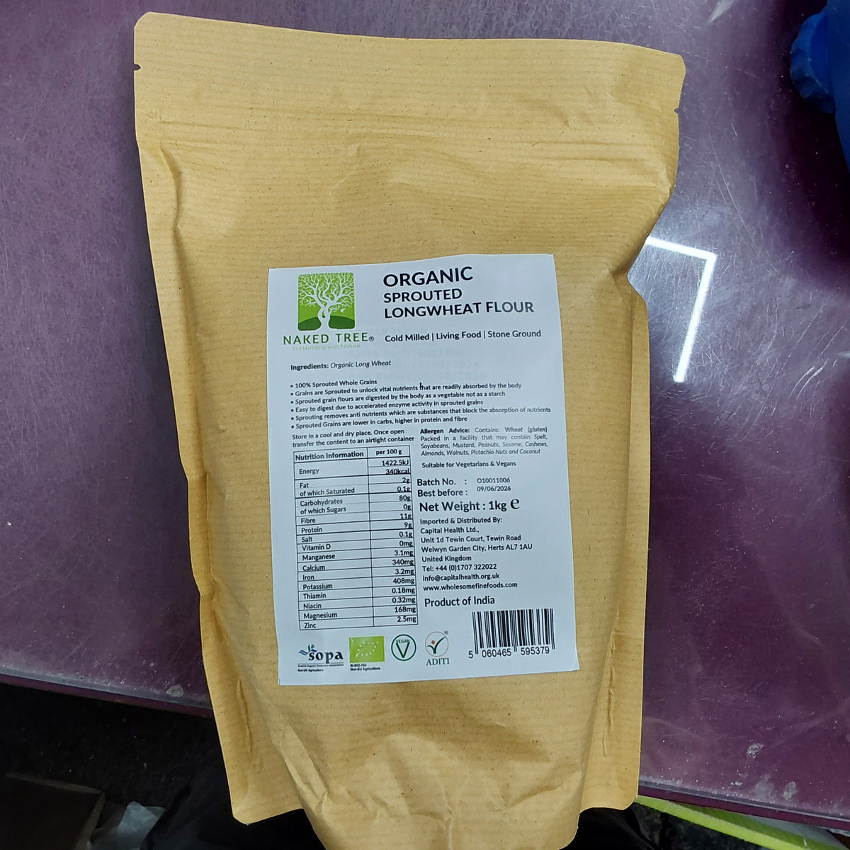 Naked tree organic sprouted longwheat flour 1kg – A to Z Grocers